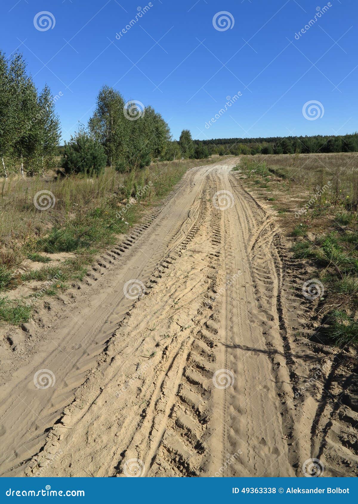 Sandy Ground Road with Track Stock Photo - Image of distant, sandy ...