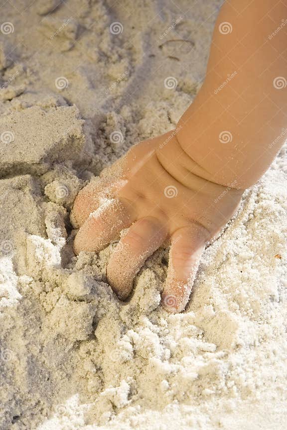 Sandy Hand stock image. Image of children, hand, sandy - 6691261
