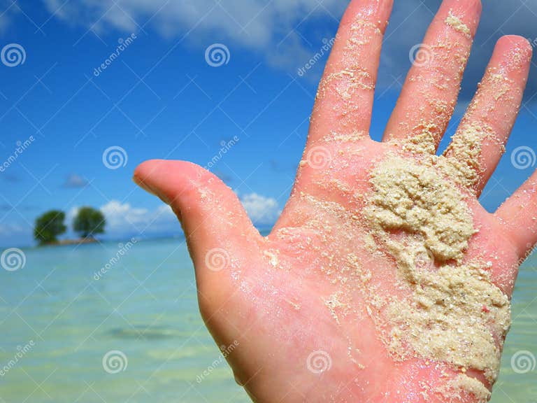 Sandy Hand by Tropical Ocean Stock Photo - Image of beach, holidays ...