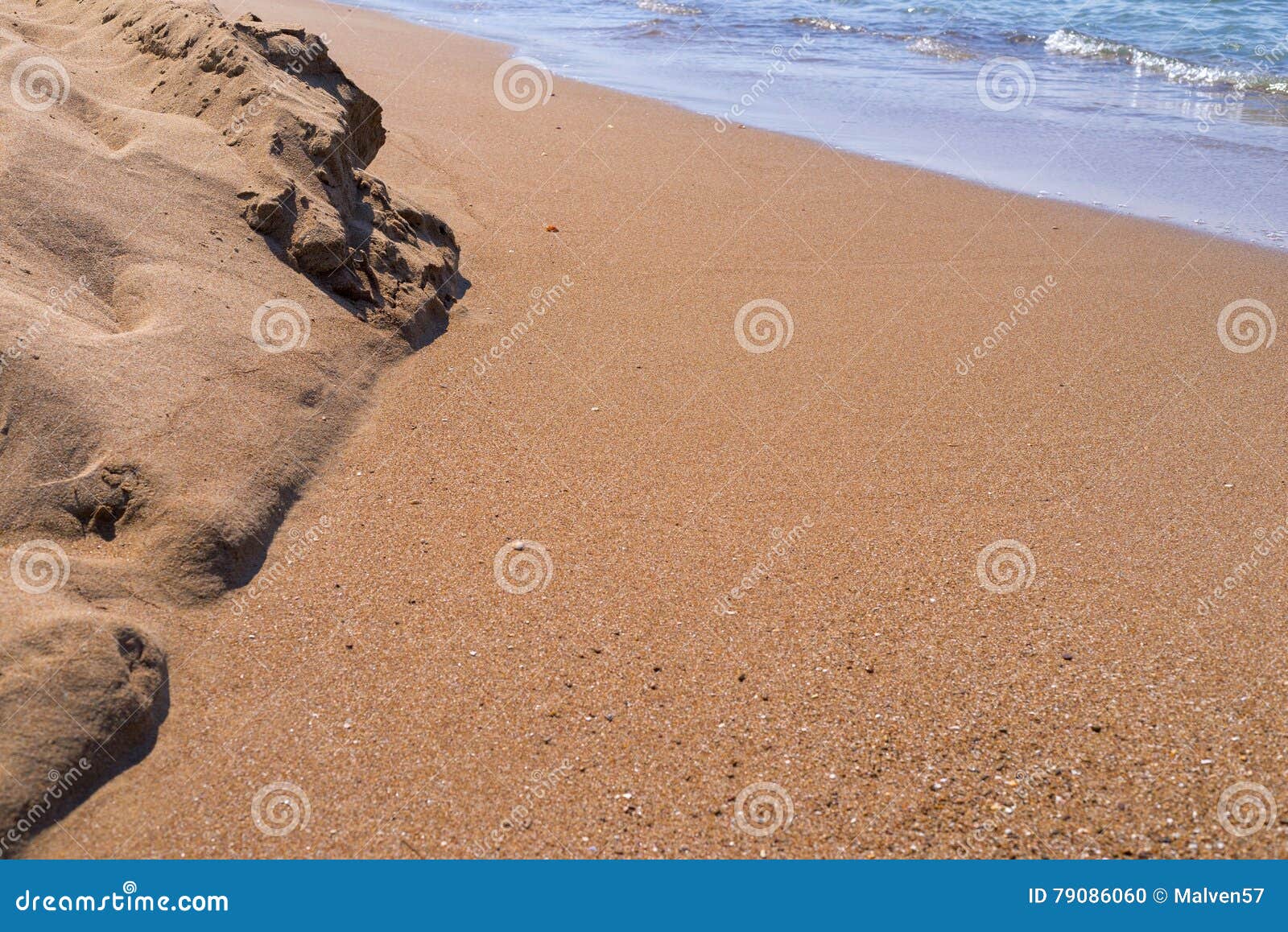 Sandy Heap Ashore and Water Inflow Closeup Stock Photo - Image of heap ...