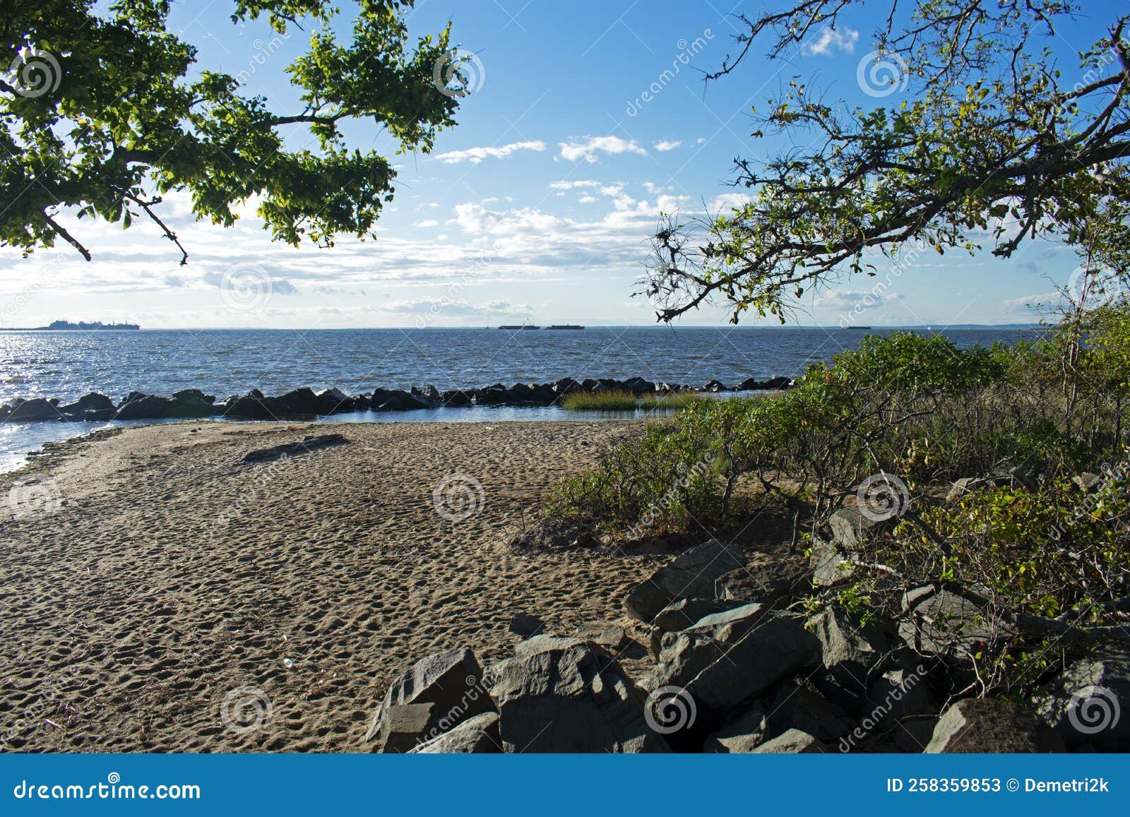 Sandy Hook Bay Area Views -20 Stock Image - Image of clouds, shore ...