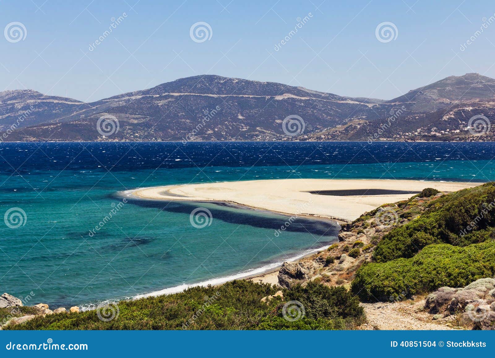 Sandy peninsula stock photo. Image of coastline, green - 40851504