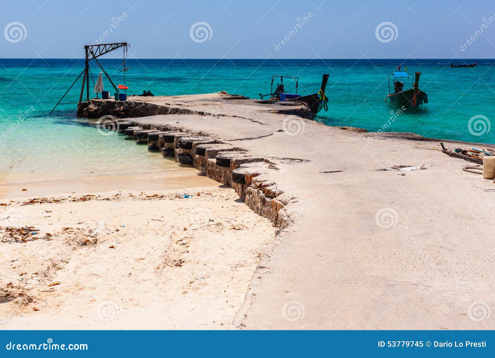 Sandy pier stock image. Image of boat, phiphi, crystal - 53779745