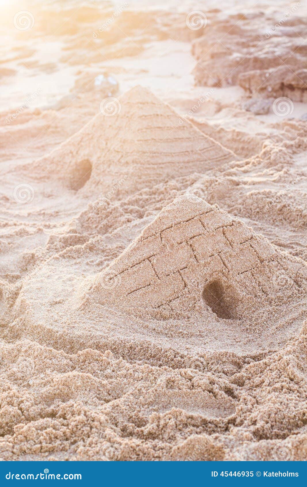 Sandy pyramid stock image. Image of coastline, shape - 45446935