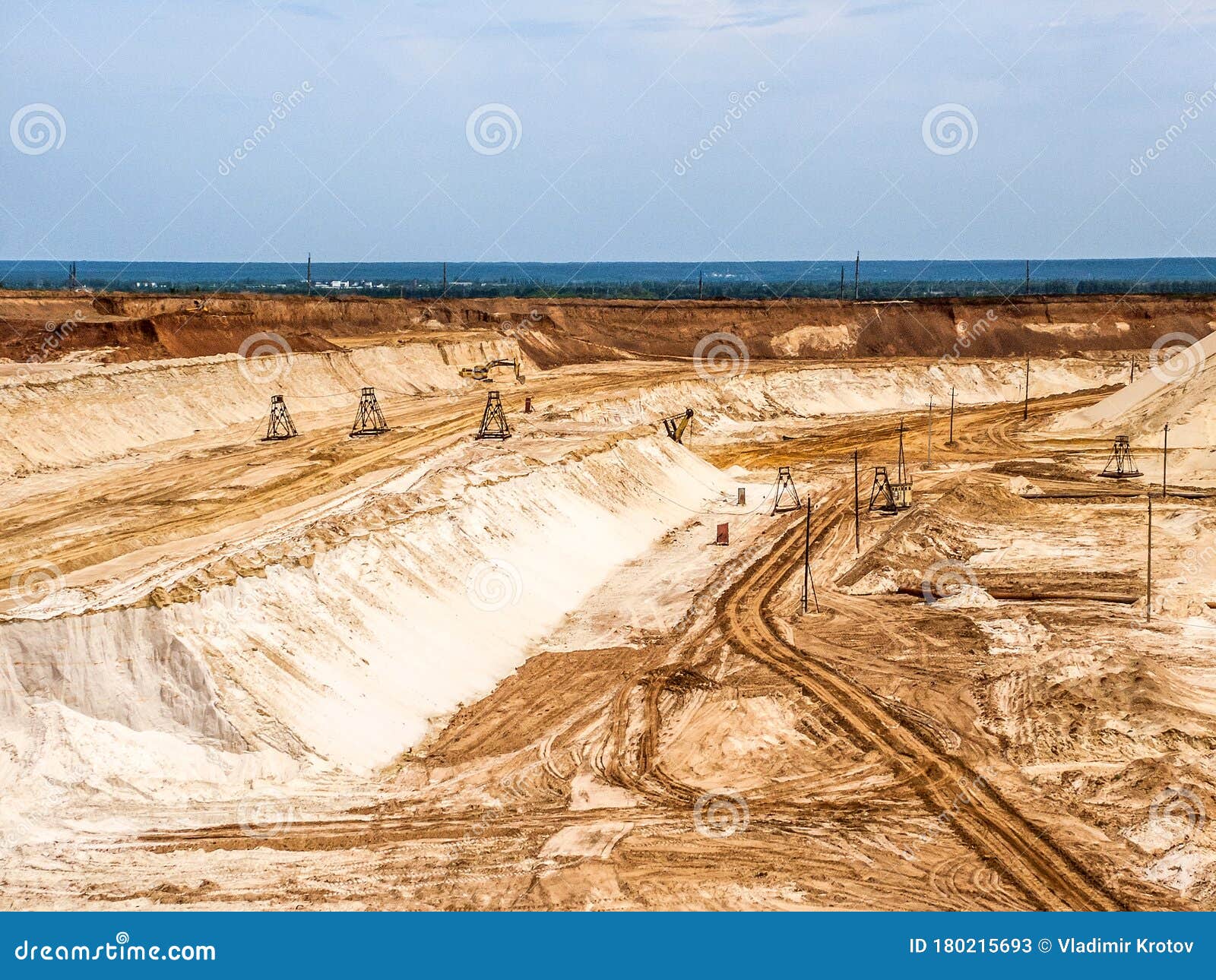 In the sandy quarry stock image. Image of construction - 180215693