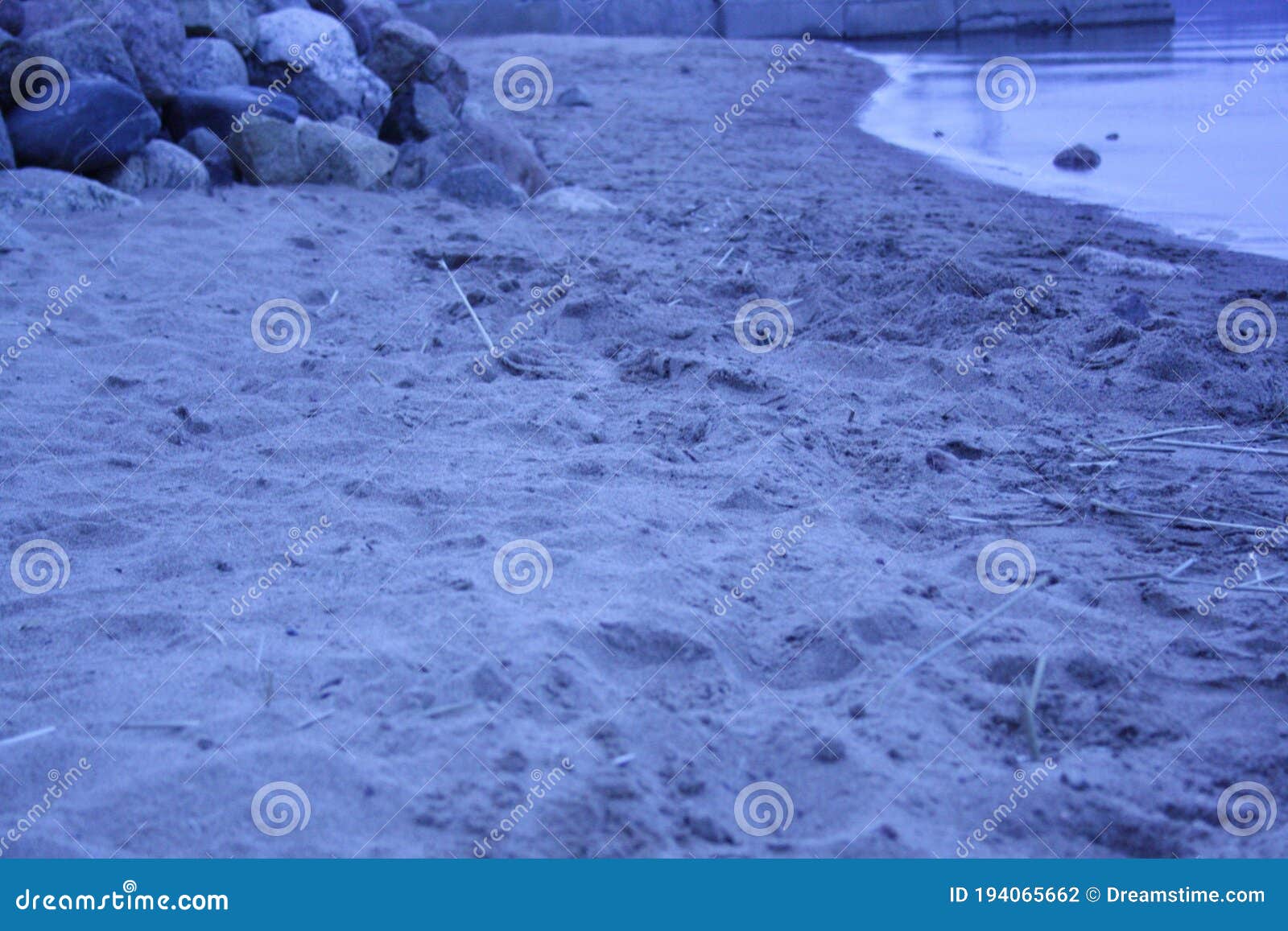Sandy river bank at night stock photo. Image of colorful - 194065662