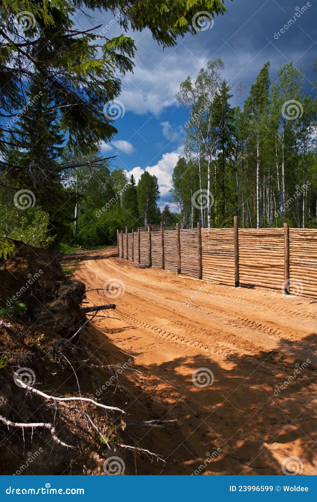 Sandy road stock image. Image of horizontal, field, cloud - 23996599