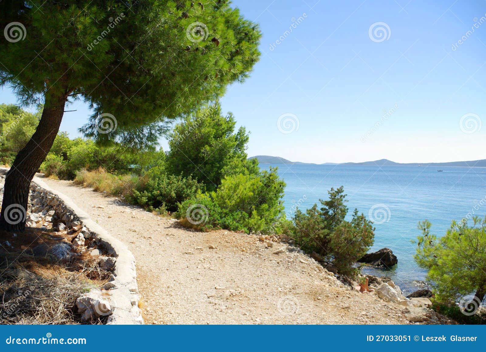 Sandy Road Along the Beach and the Sea Stock Image - Image of blue ...