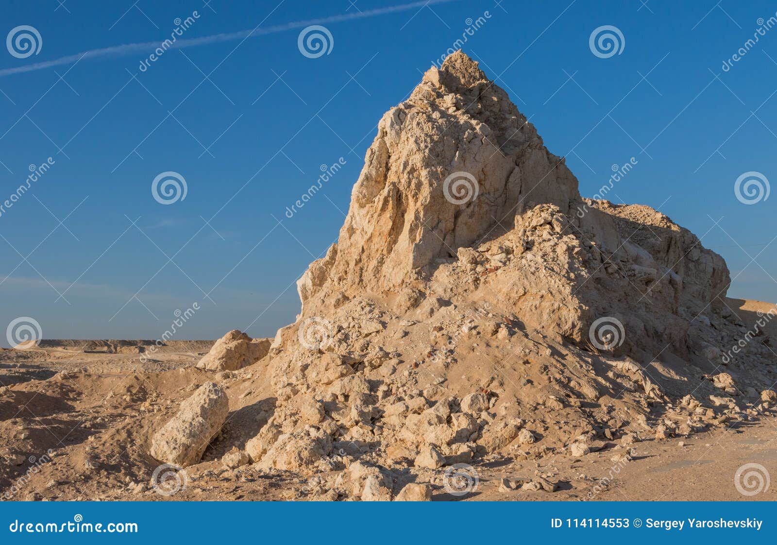 Sandy rock in the desert stock image. Image of outdoor - 114114553