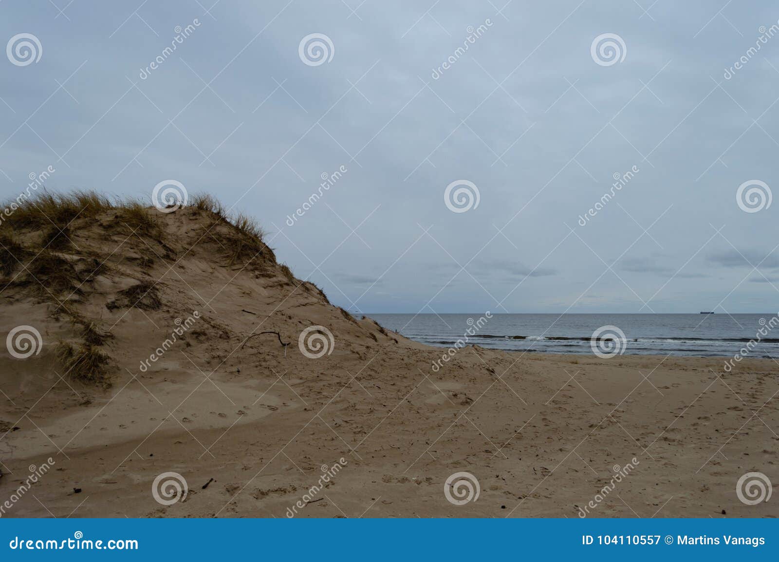 Sandy Sea Beach with Wide Angle Perspective Stock Image - Image of ...