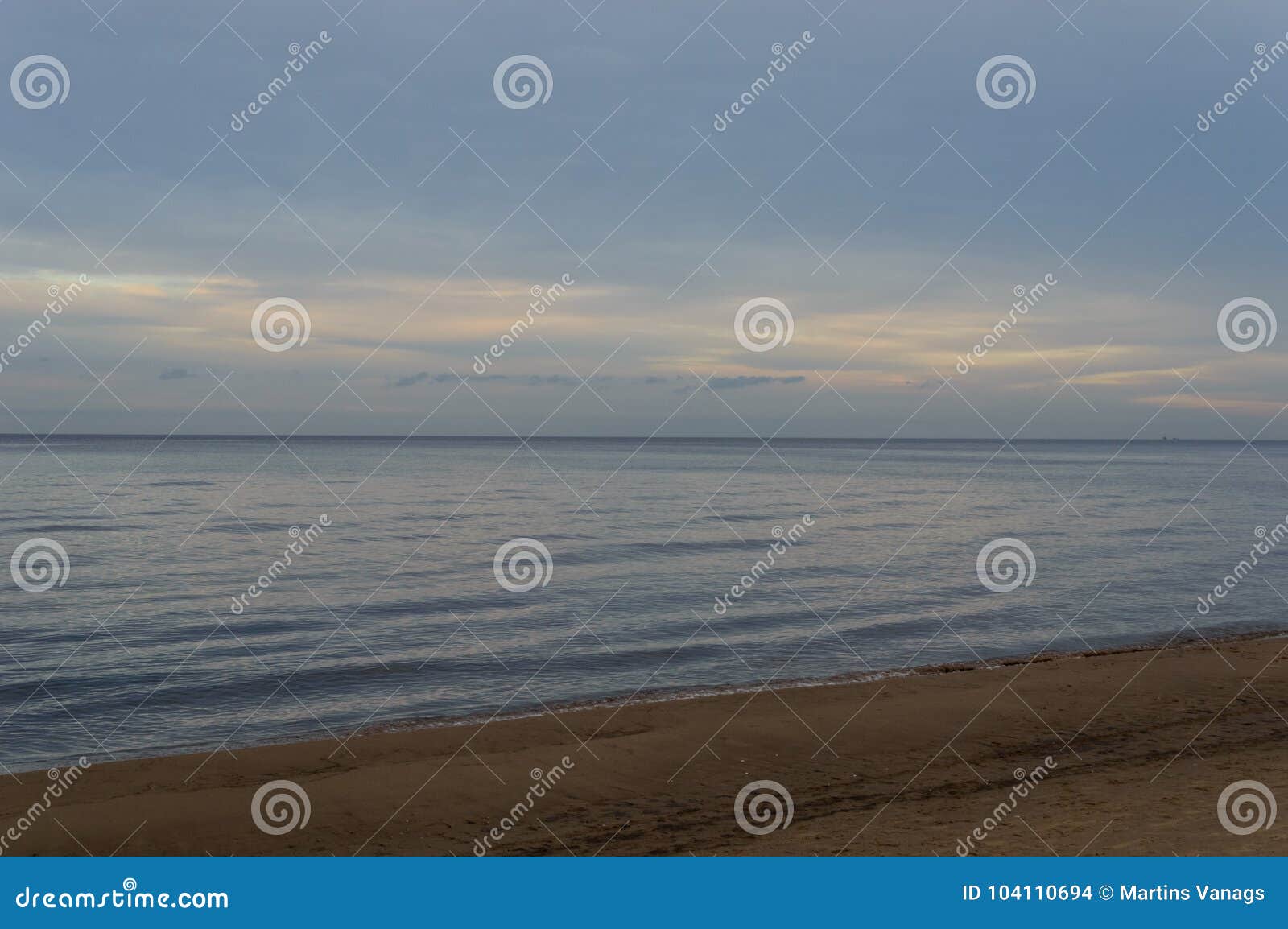 Sandy Sea Beach with Wide Angle Perspective Stock Photo - Image of ...