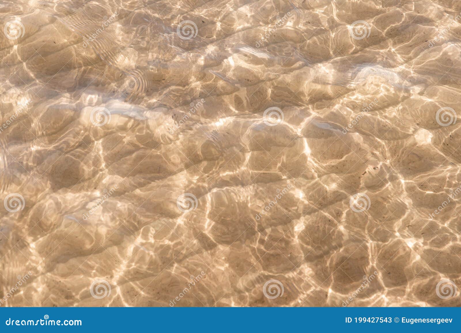 Sandy Seabed Under Shallow Water with Refraction Lines Stock Image ...