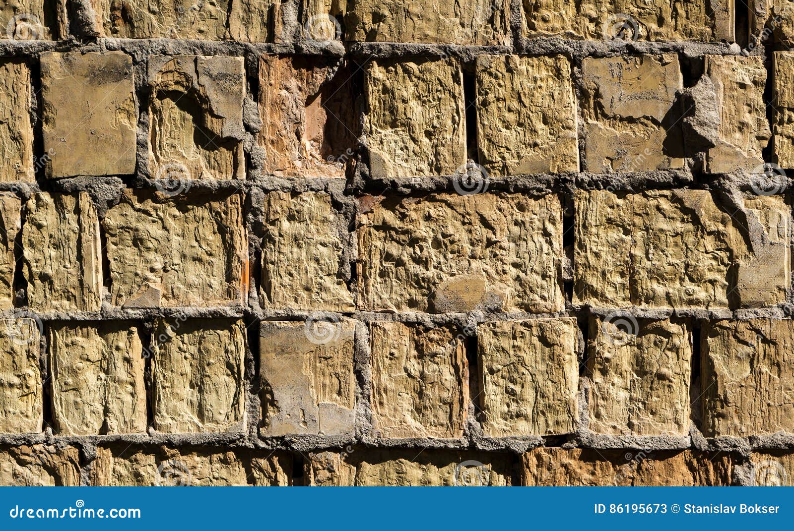Sandy Stone Brick Wall Detailed Texture Stock Image - Image of ...
