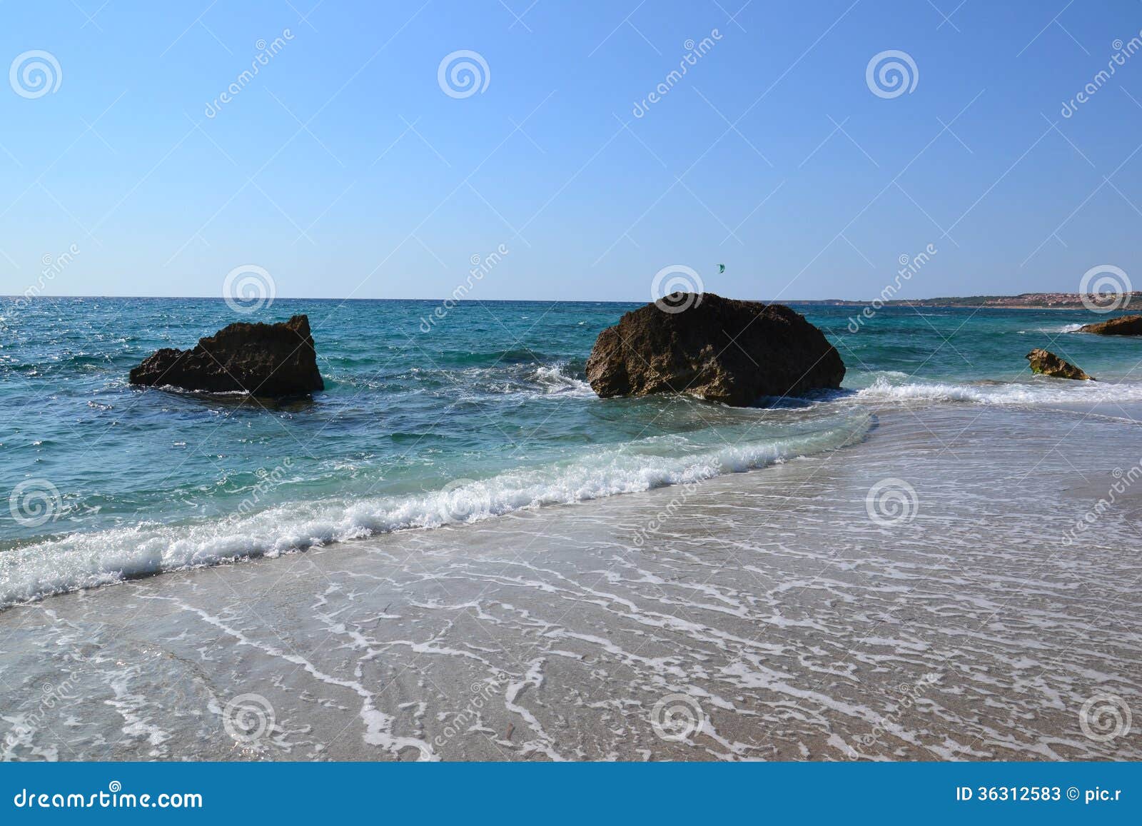 Sandy-Strand stockbild. Bild von horizont, landschaft - 36312583