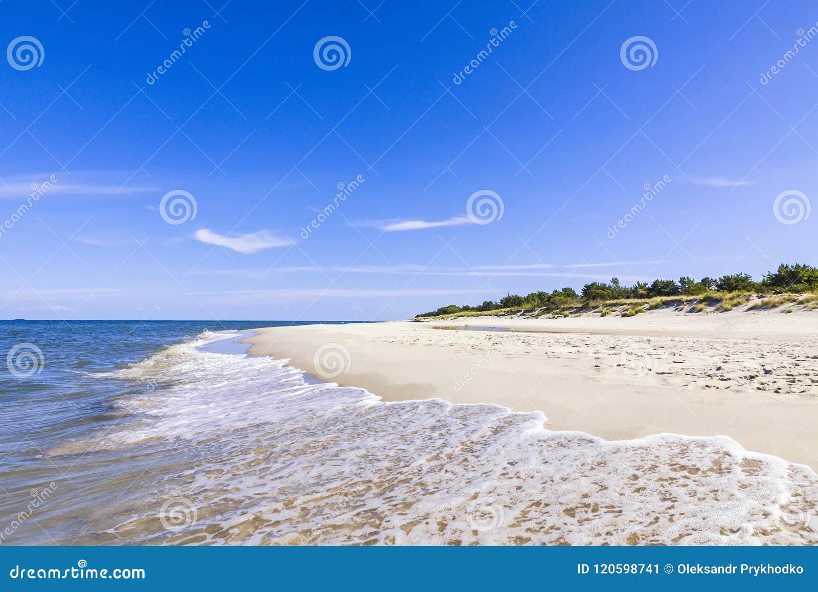 Sandy-Strand Auf Hel-Halbinsel, Ostsee, Polen Stockbild - Bild von leer ...
