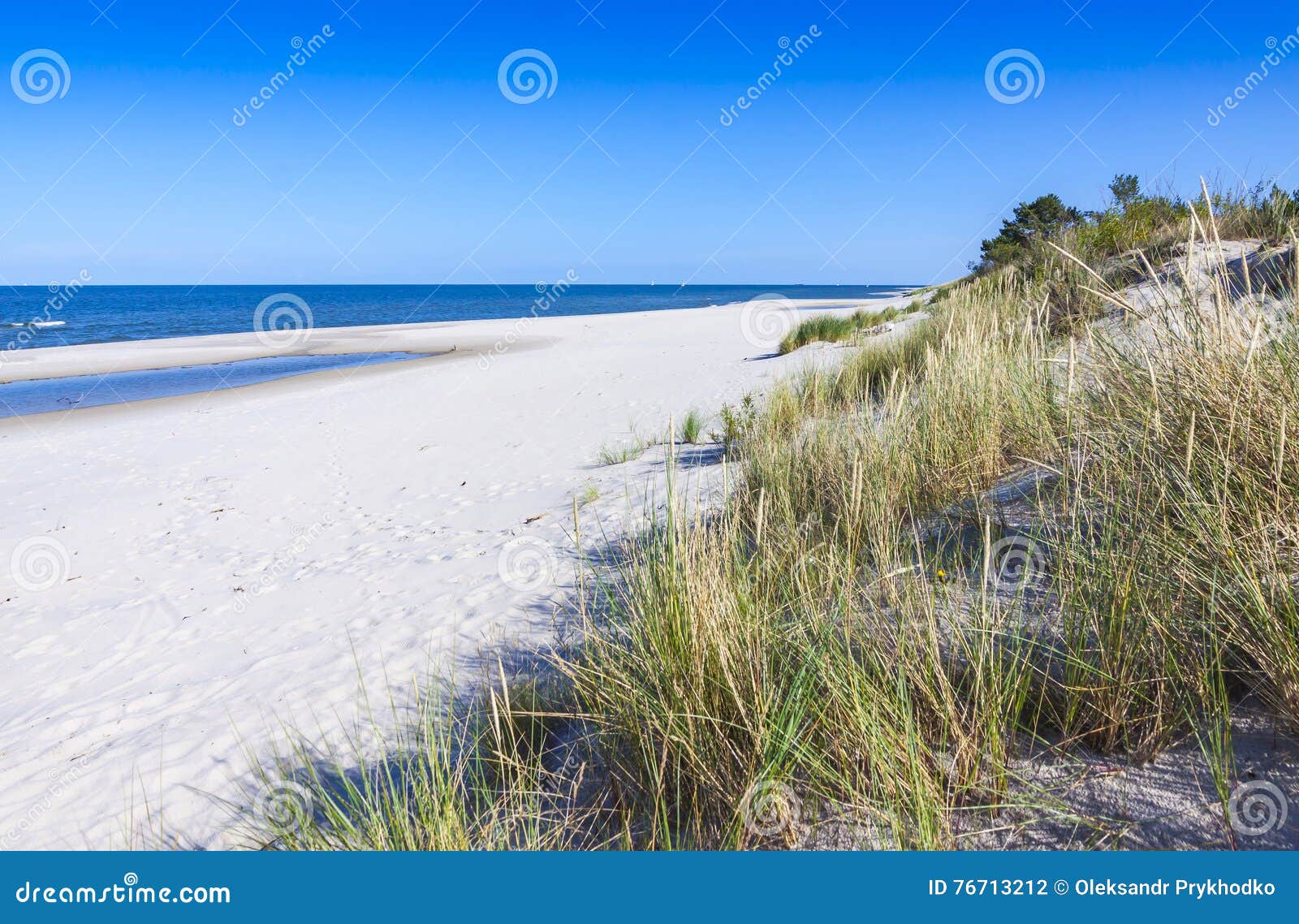 Sandy-Strand Auf Hel-Halbinsel, Ostsee, Polen Stockfoto - Bild von ...