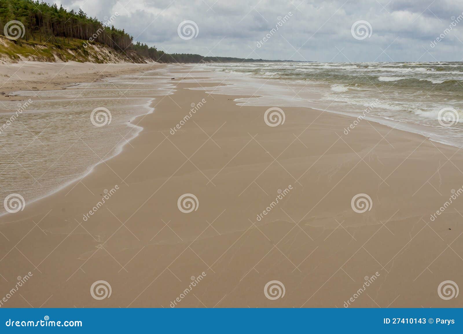 Sandy-Strand in Leba - Polen. Stockbild - Bild von bewegung, muster ...