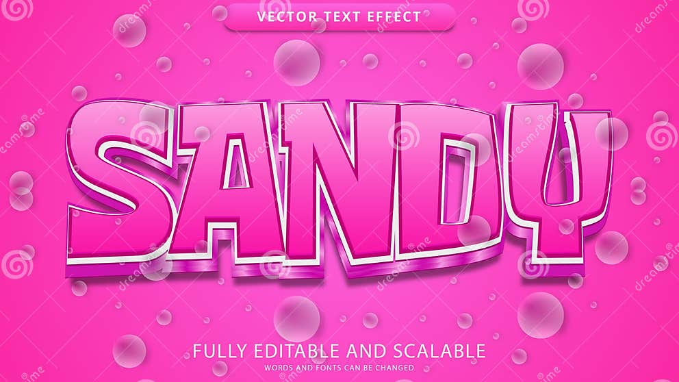 Sandy Text Effect Editable Eps File Stock Vector - Illustration of card ...