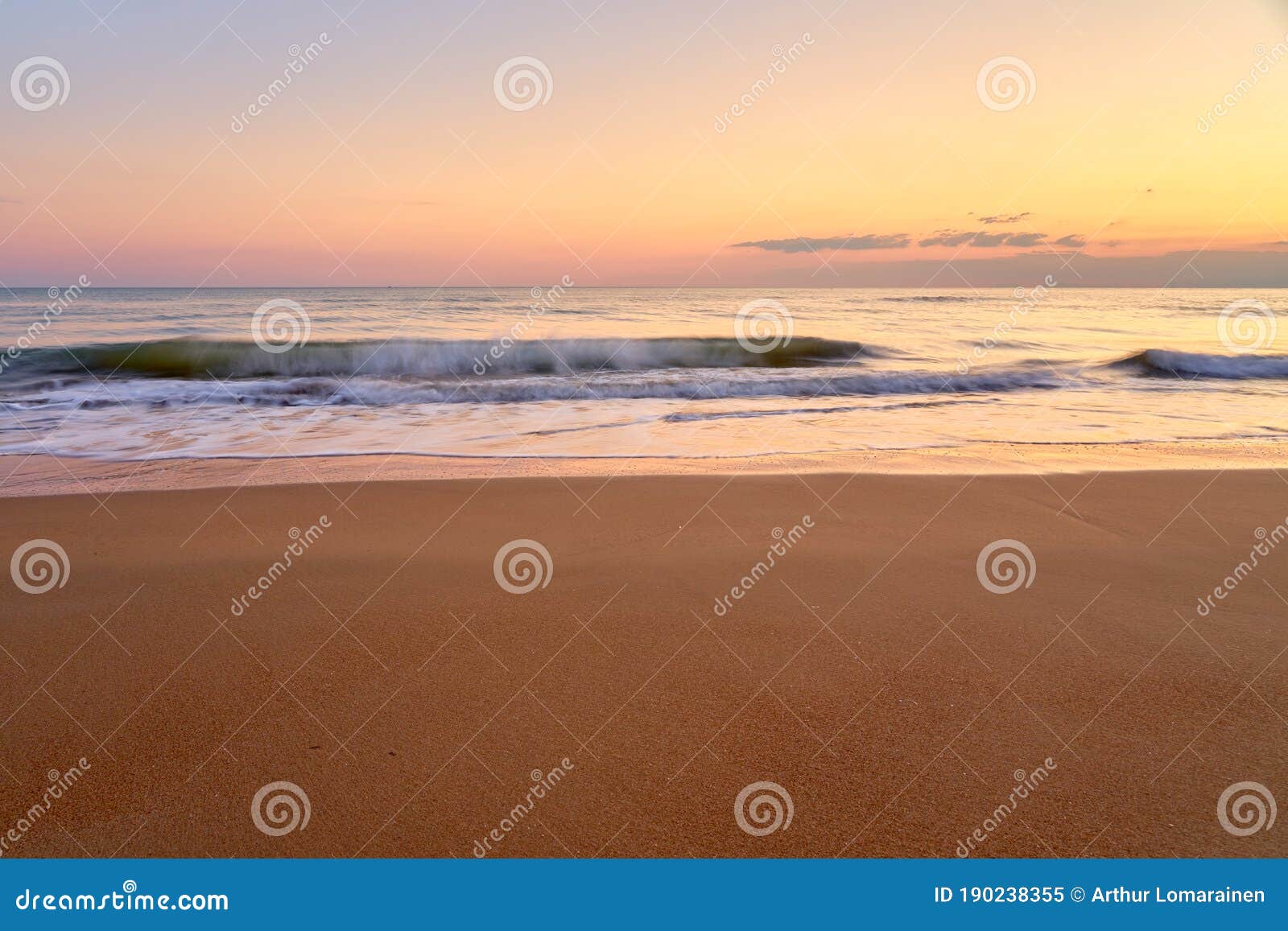 Sandy Tropical Beach at Sunset As a Backdrop Stock Image - Image of ...