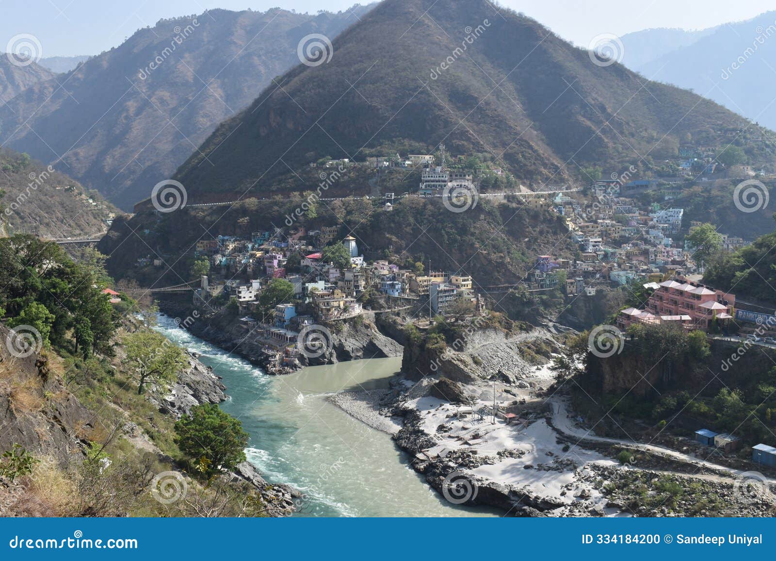 The Sangam of Bhagirathi and Alaknanda River Stock Photo - Image of ...
