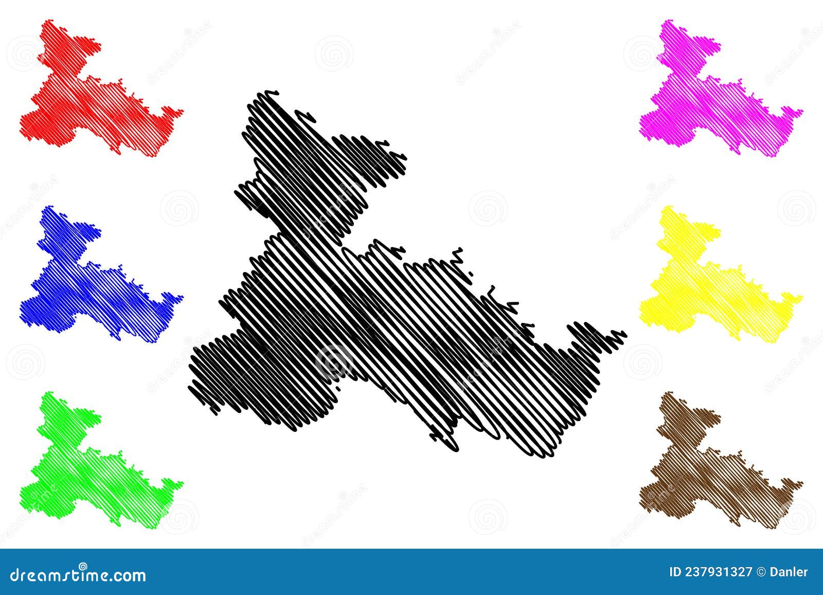 Sangareddy District Telangana State, Republic of India Map Vector ...