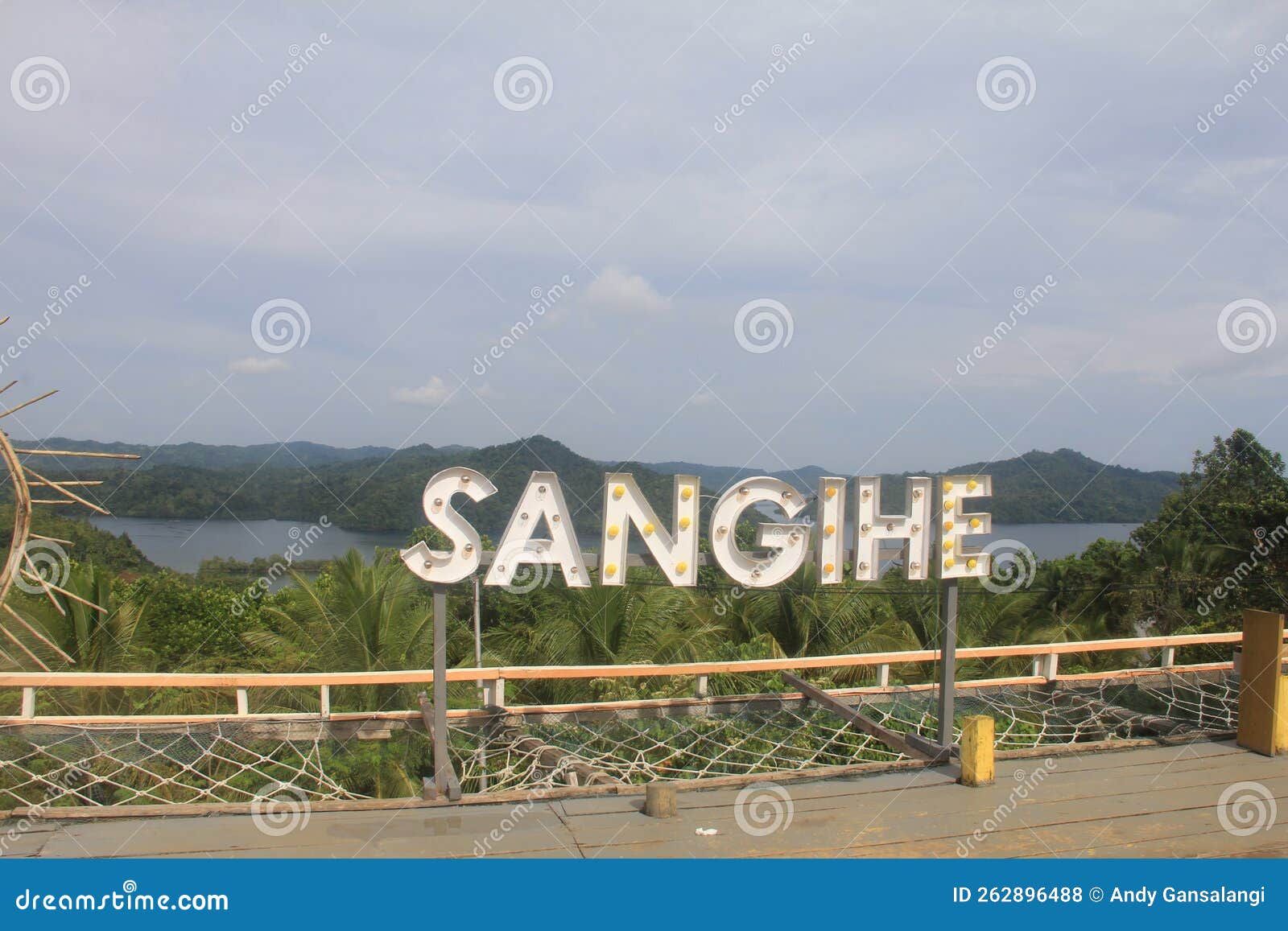 Sangihe stock photo. Image of bridge, road, advertising - 262896488