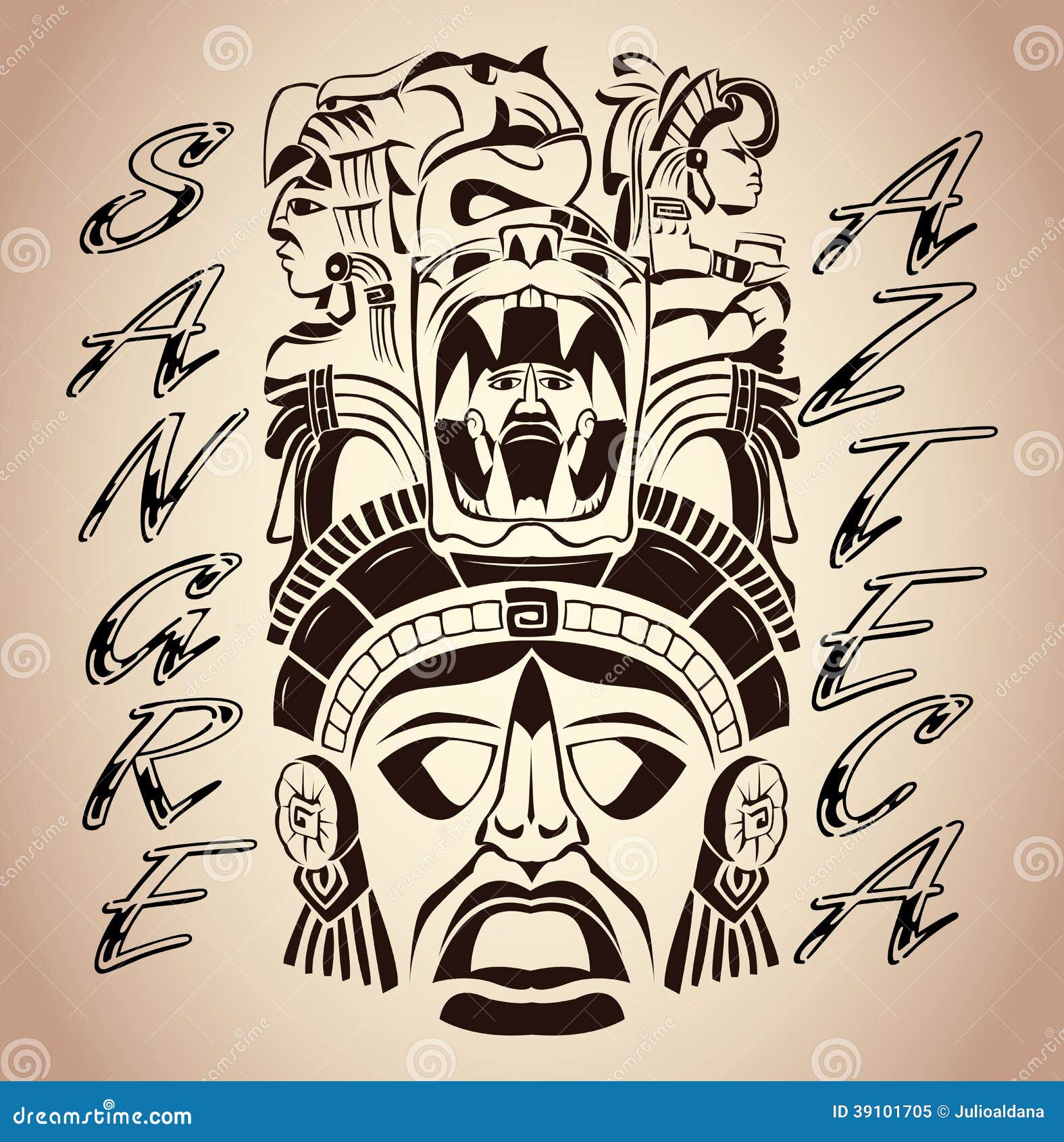 Sangre Azteca - Sangre Azteca - Orgullo Azteca Ilustración del Vector ...