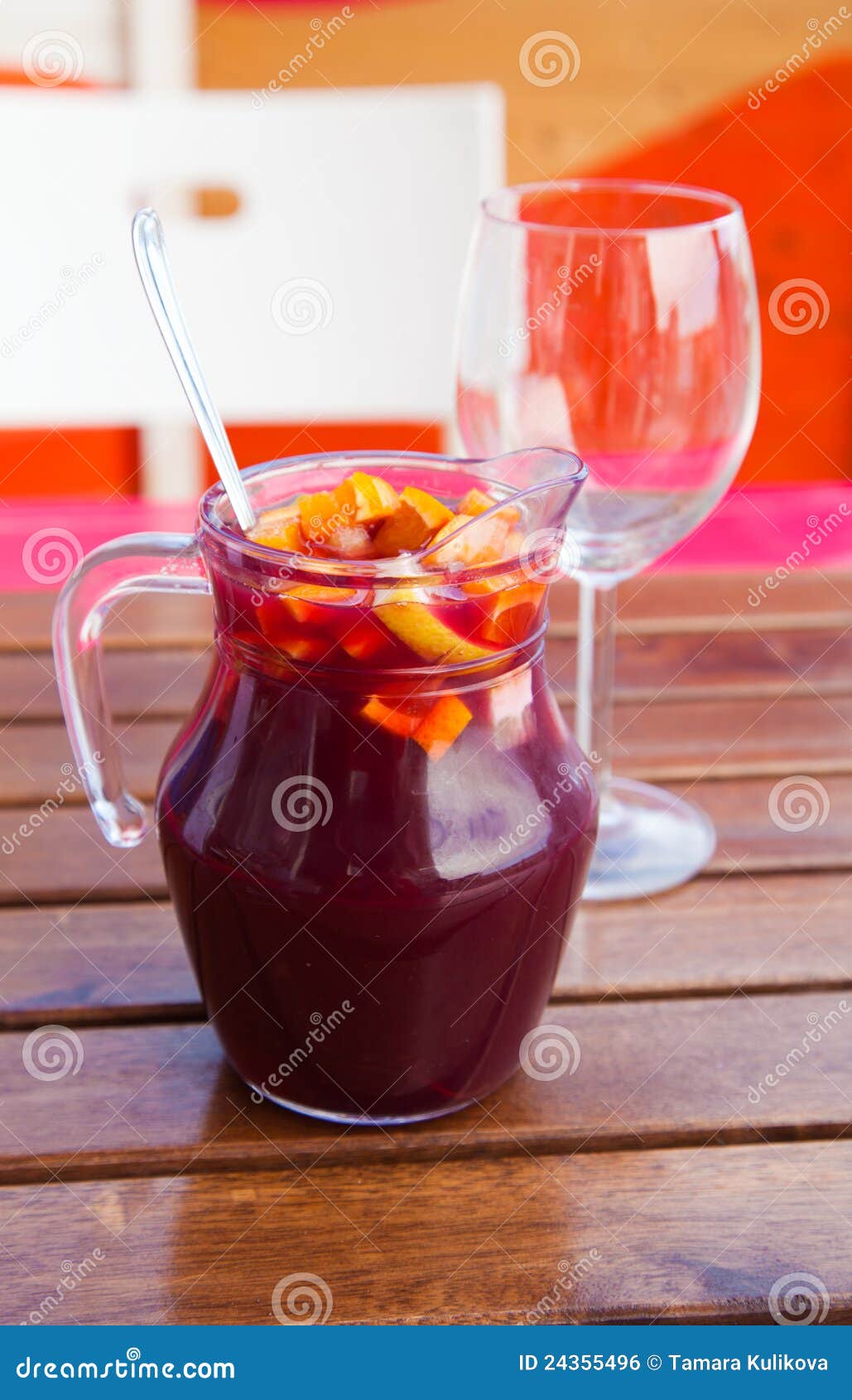 Sangria stock photo. Image of wooden, pitcher, small - 24355496