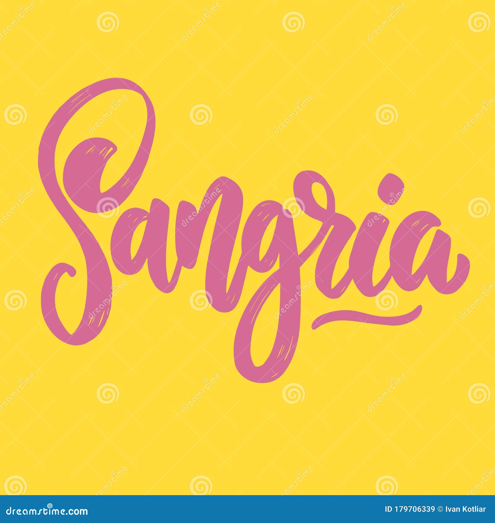 Sangria. Lettering Phrase for Postcard, Banner, Flyer. Stock Vector ...
