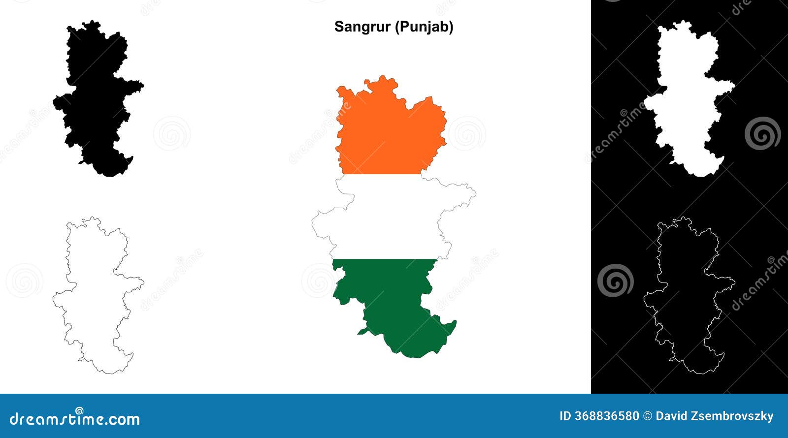 Sangrur Outline Map Vector Illustration | CartoonDealer.com #368836580
