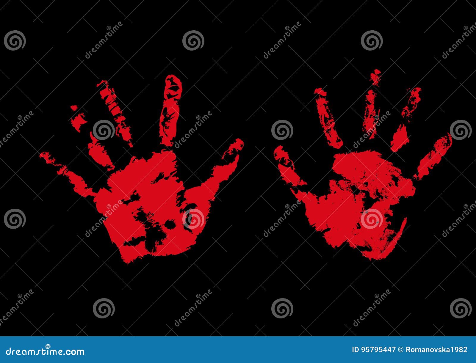 Sangue Della Stampa Della Mano Illustrazione Vettoriale - Illustrazione ...