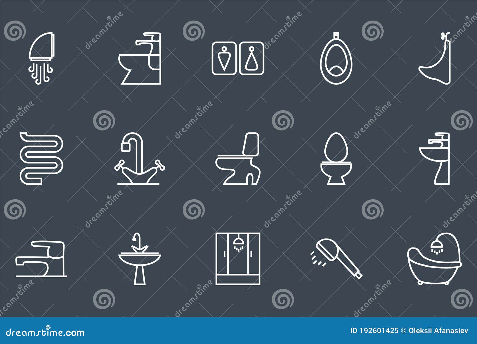 Sanitary Engineering Vector Thin Line Related Icon Set for Web and ...
