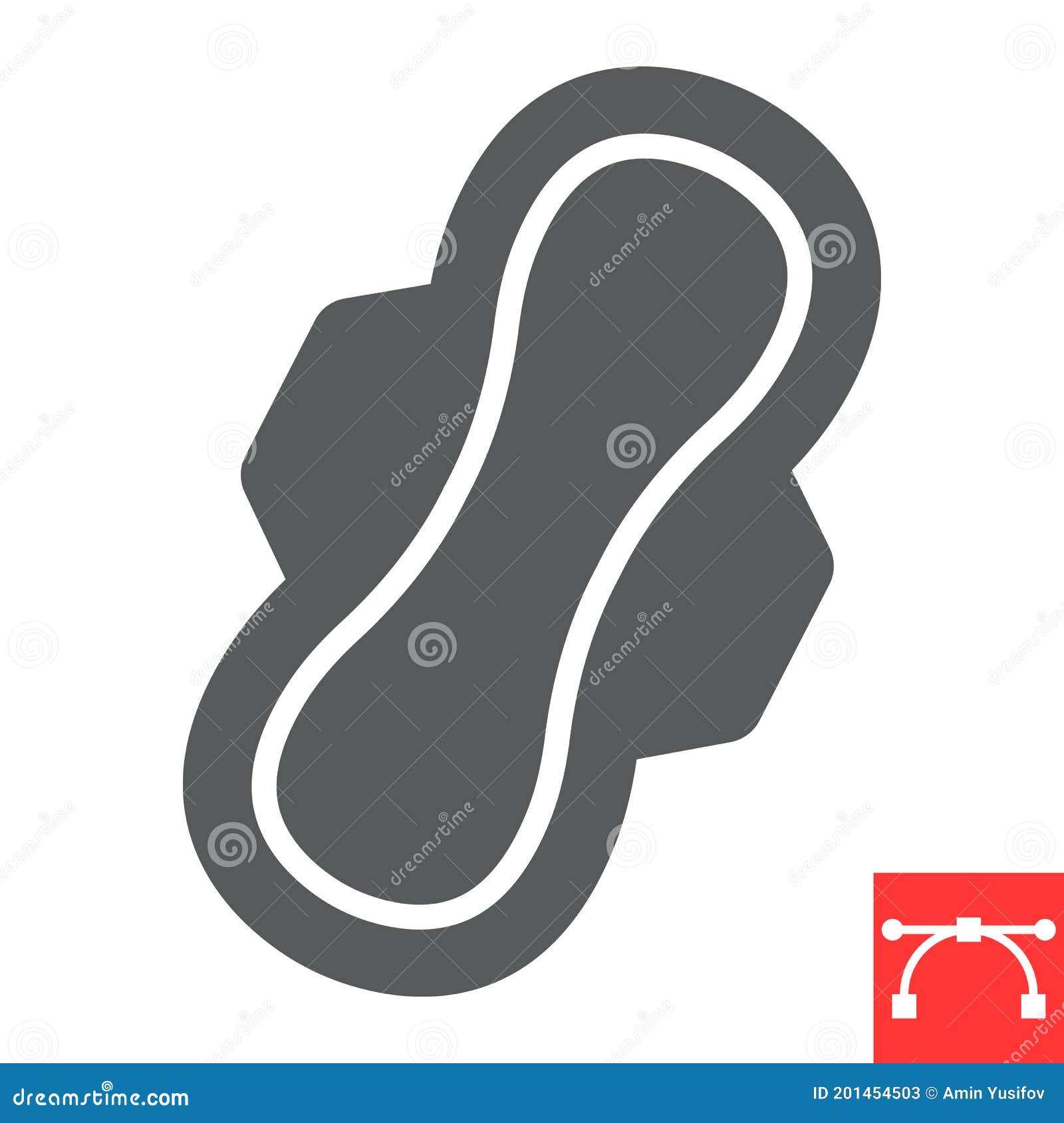 Sanitary Napkin Glyph Icon, Protection and Hygiene, Sanitary Pad Sign ...