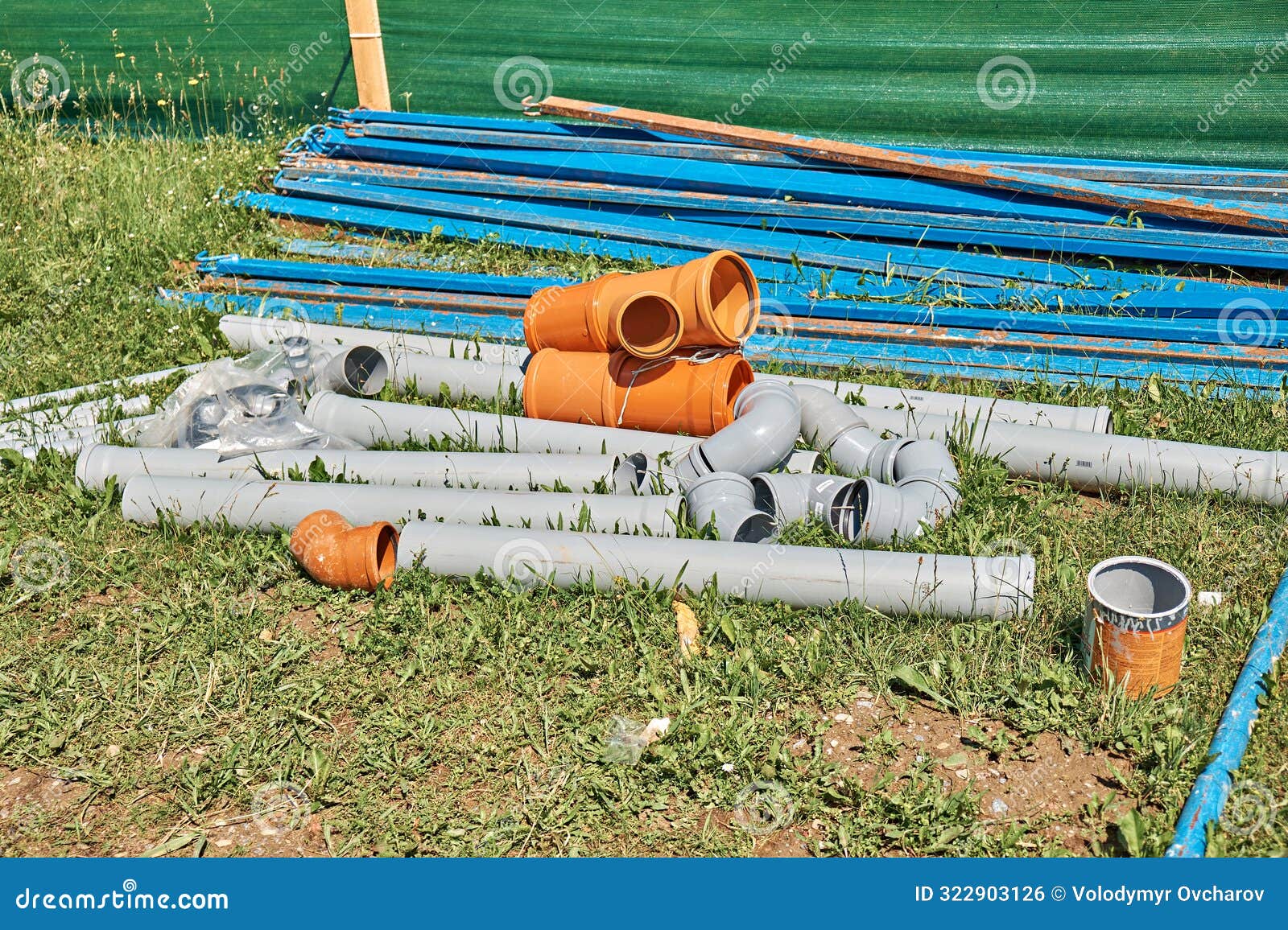 Sanitary Pipes and Elements for Pipelines. Plastic Pipe Elements on the ...