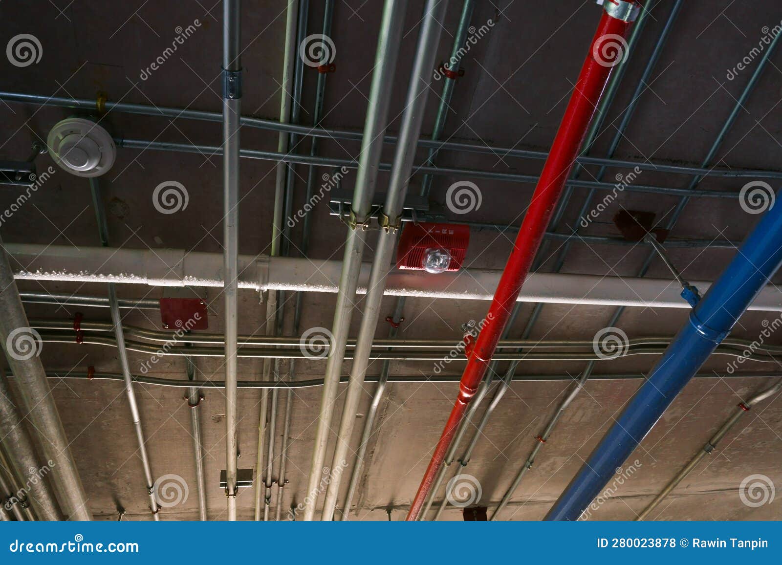 Sanitary System Pipes And Electrical Cables Installed Under Flat Slab ...