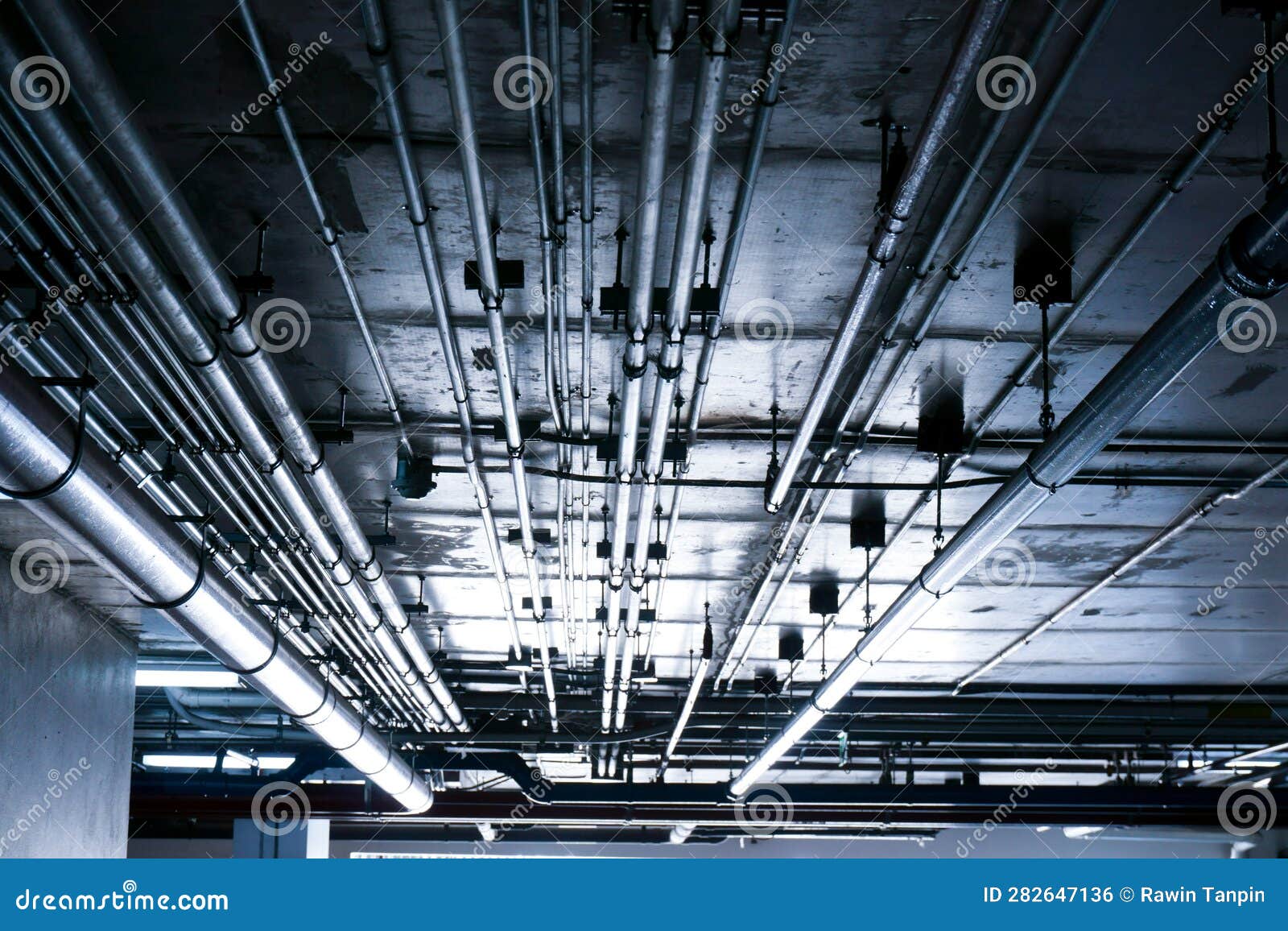 Sanitary System Pipes and Electrical Cables Installed Under Flat Slab ...