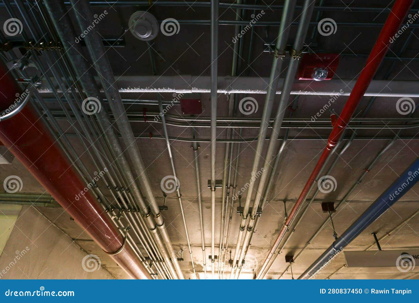 Sanitary System Pipes And Electrical Cables Installed Under Flat Slab ...