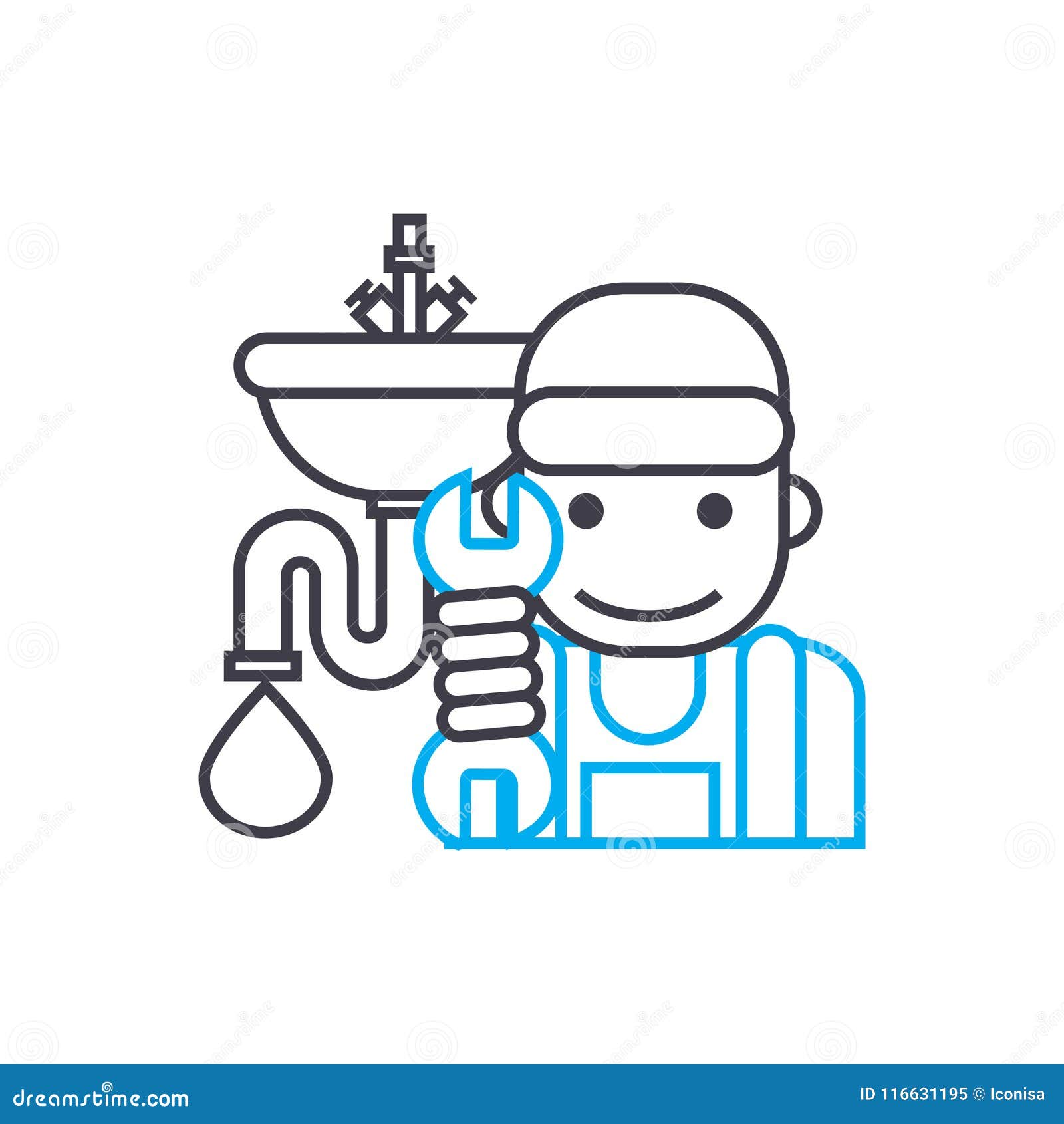 Sanitary Technician Vector Thin Line Stroke Icon. Sanitary Technician ... Sanitary Technician Vector Thin Line Stroke Icon. Sanitary Technician ...