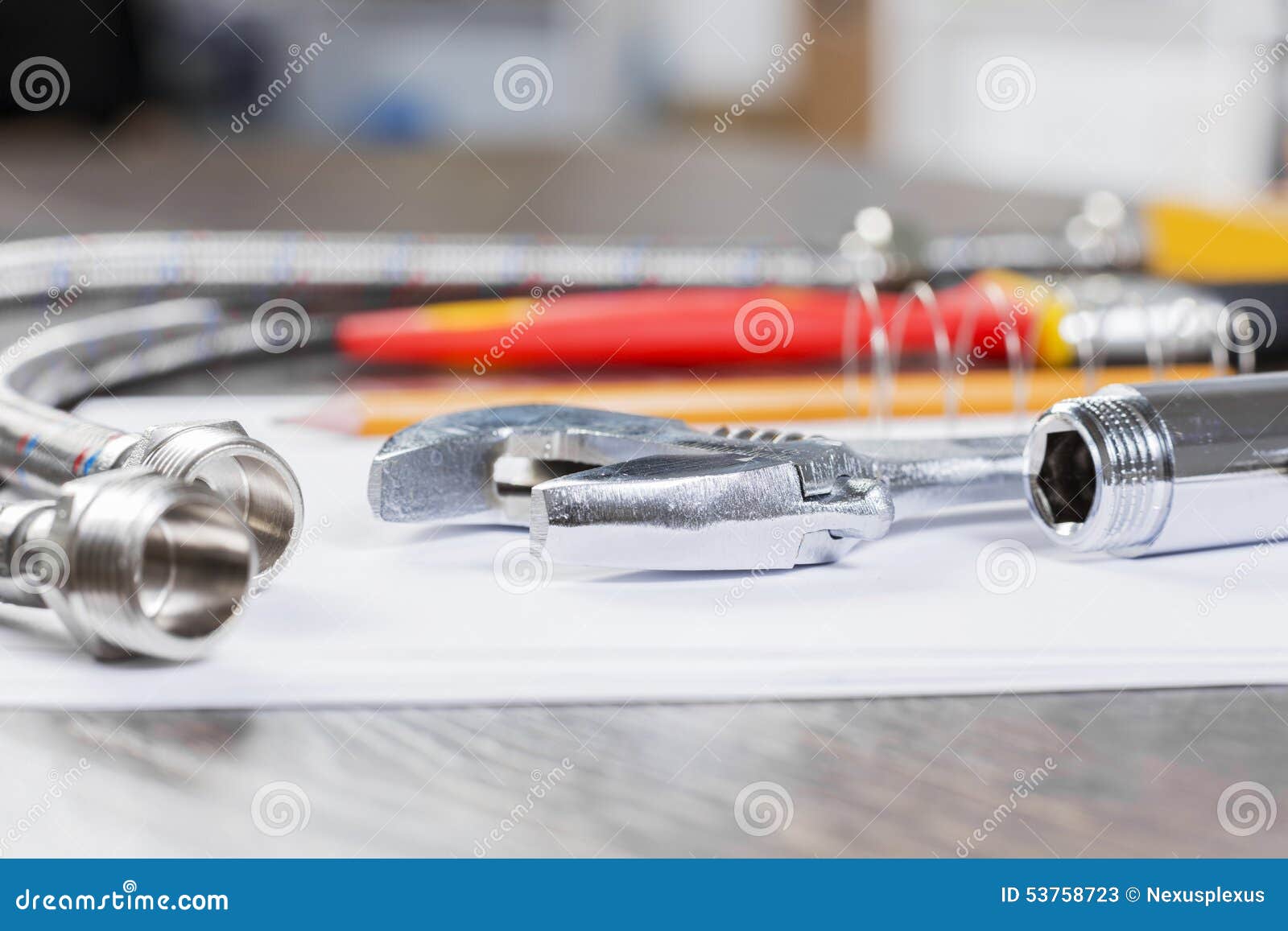 Sanitary tools stock image. Image of color, paper, plumber - 53758723