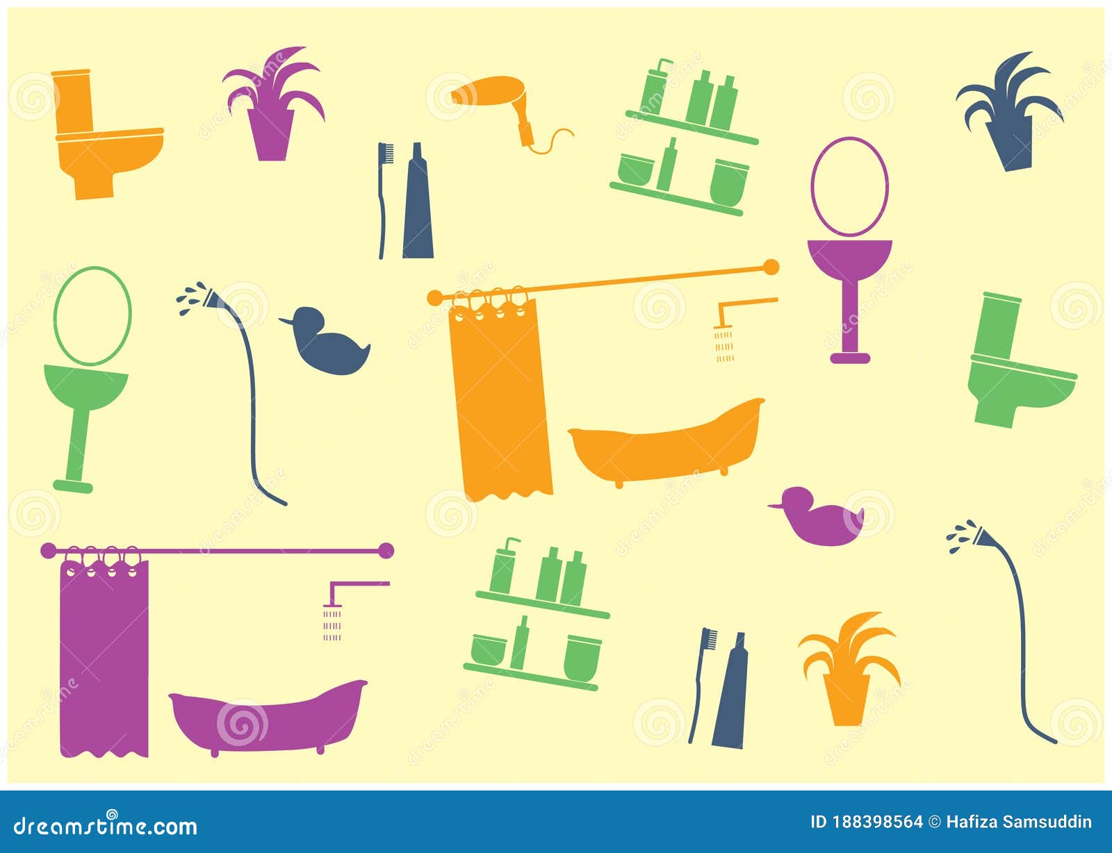 Sanitary Ware Background. Vector Illustration Decorative Design Stock ...