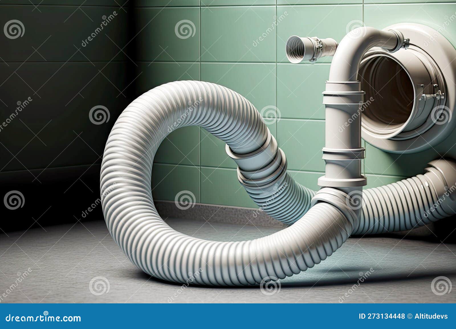 Sanitary Ware in Bathroom Plastic Siphon and Pipes Stock Illustration ...