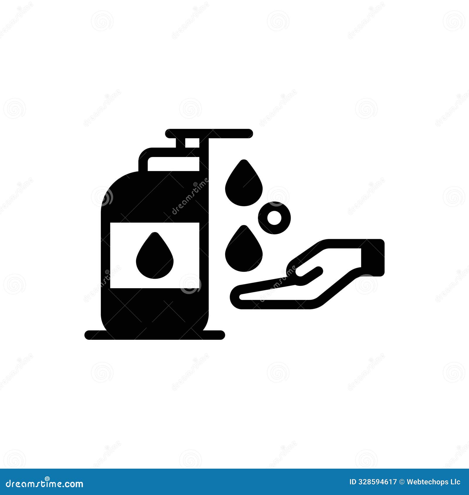 Black Solid Icon for Sanitation, Prevention and Washing Stock ...