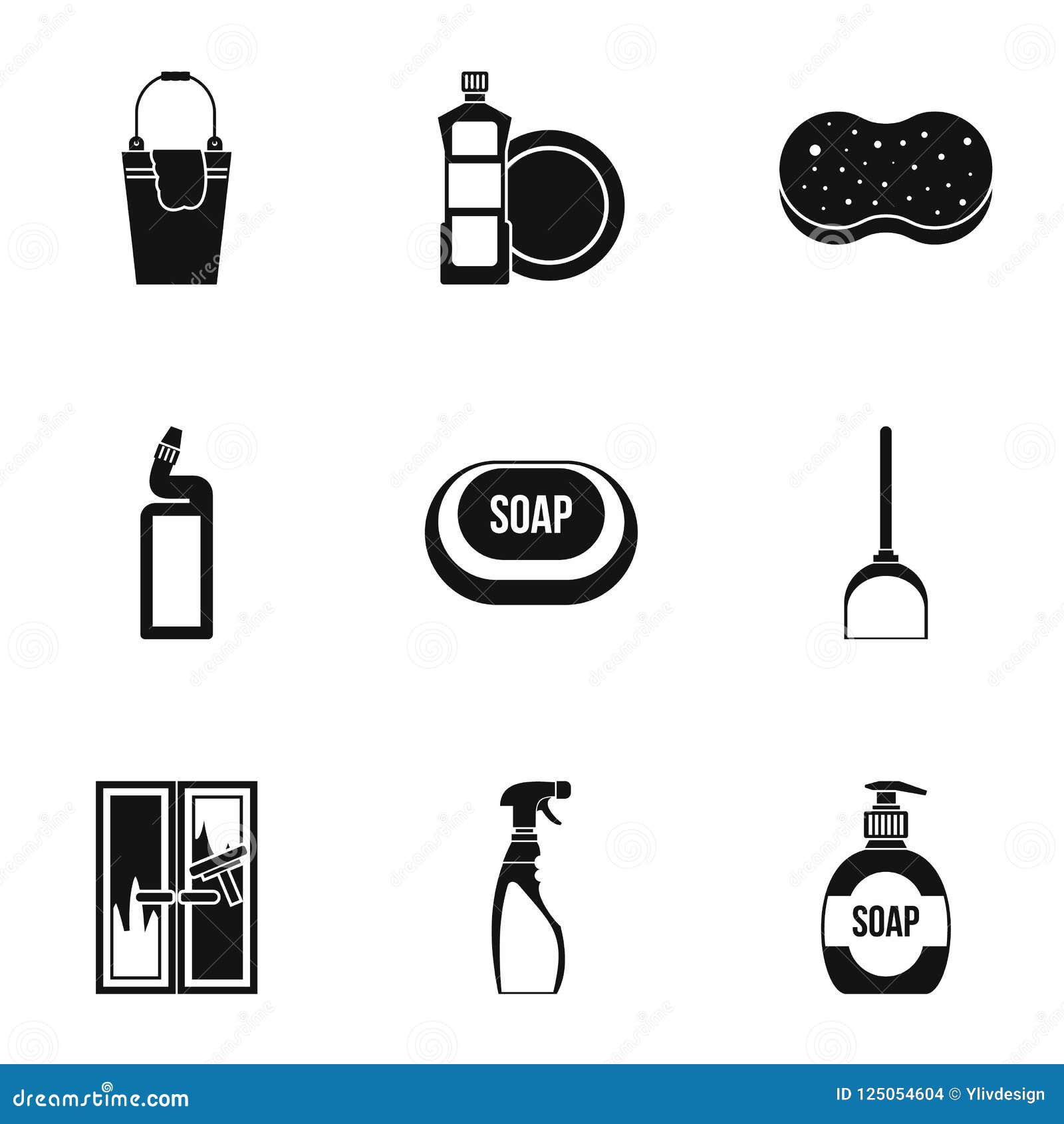 Sanitation Icons Set, Simple Style Stock Illustration - Illustration of ...