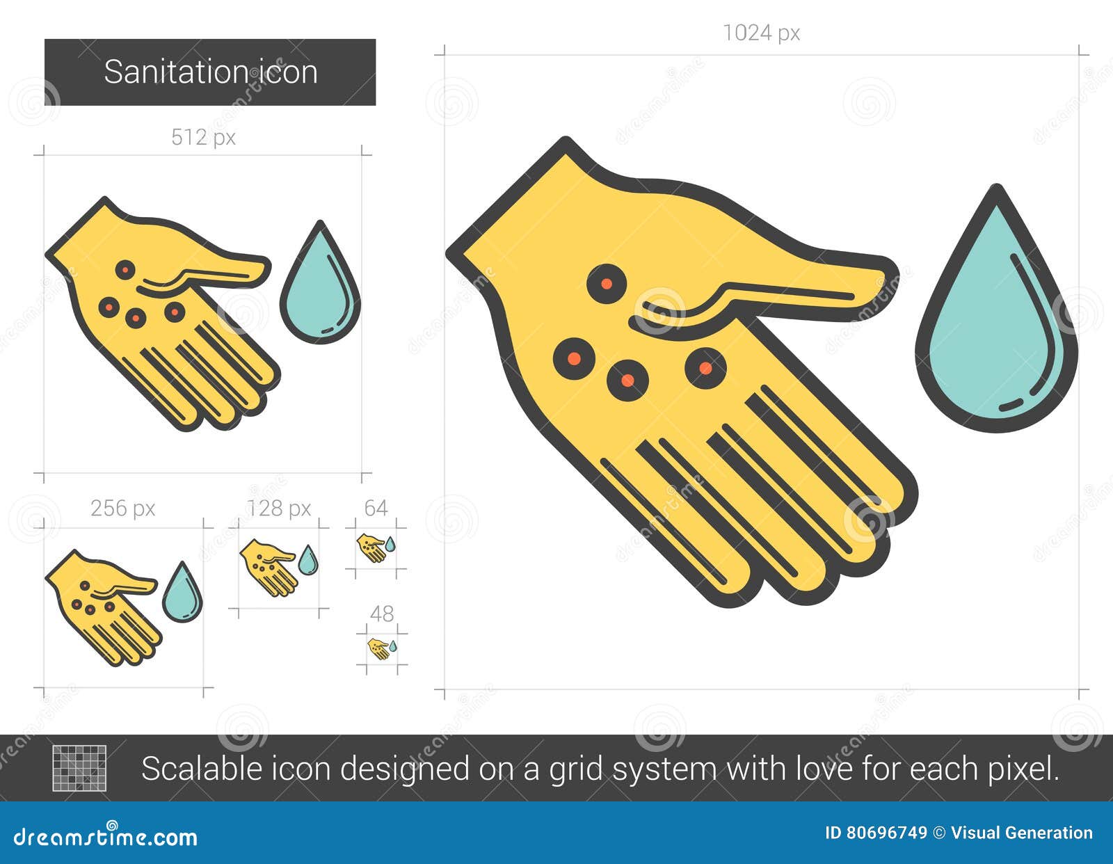 Sanitation line icon. stock vector. Illustration of icon - 80696749