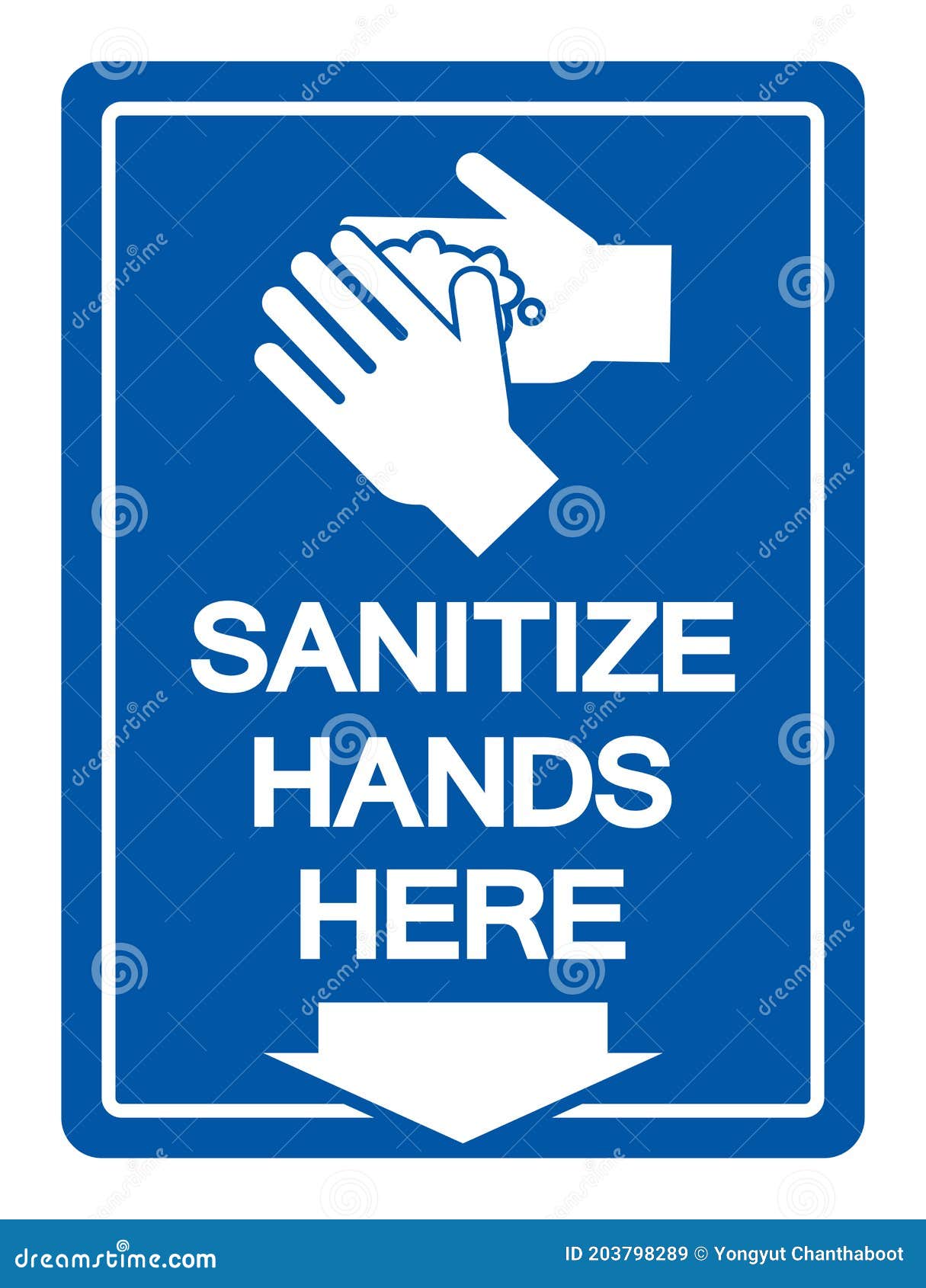 Sanitize Hands Here Symbol Sign ,Vector Illustration, Isolate on White ...