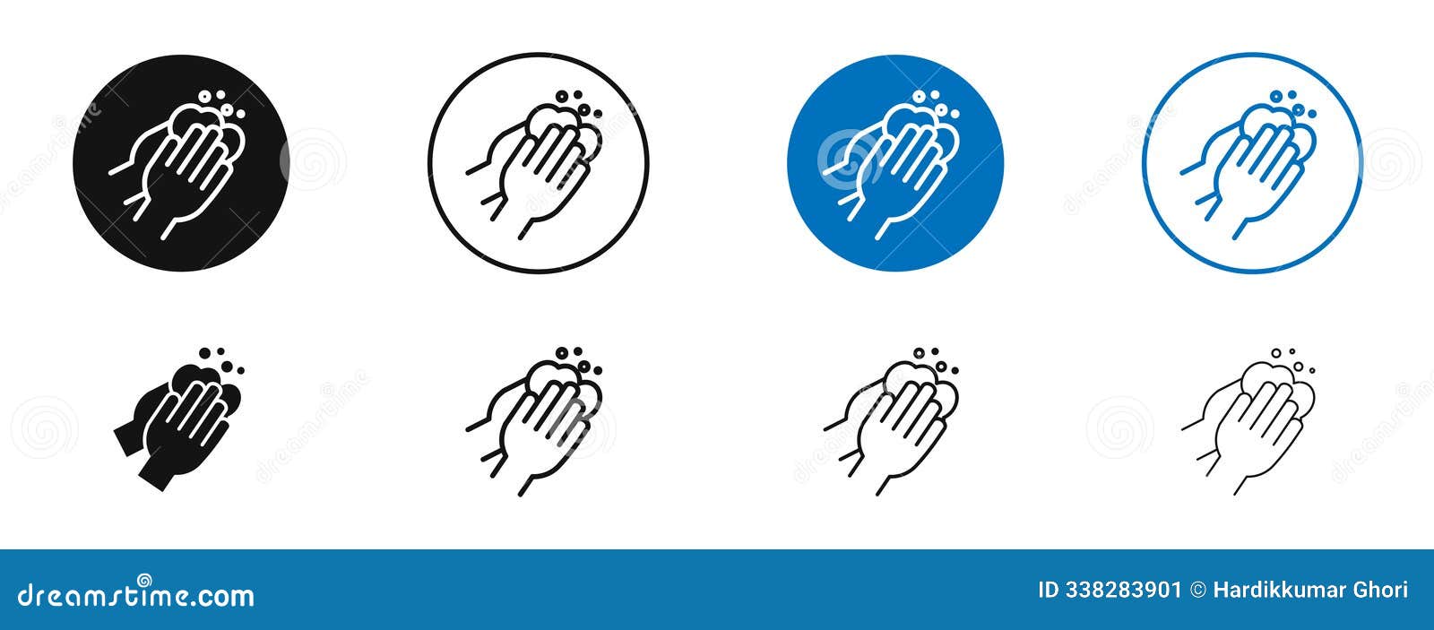 Sanitize Hands Thin Line Vector Icon Set Stock Vector - Illustration of ...
