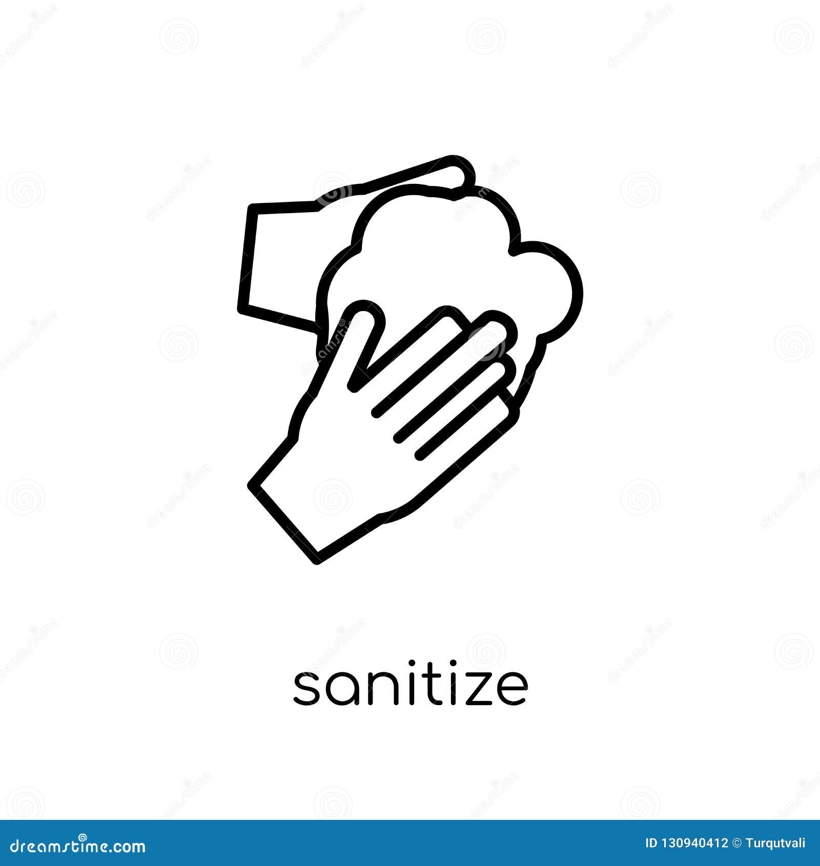 Sanitize Icon. Trendy Modern Flat Linear Vector Sanitize Icon on Stock ...