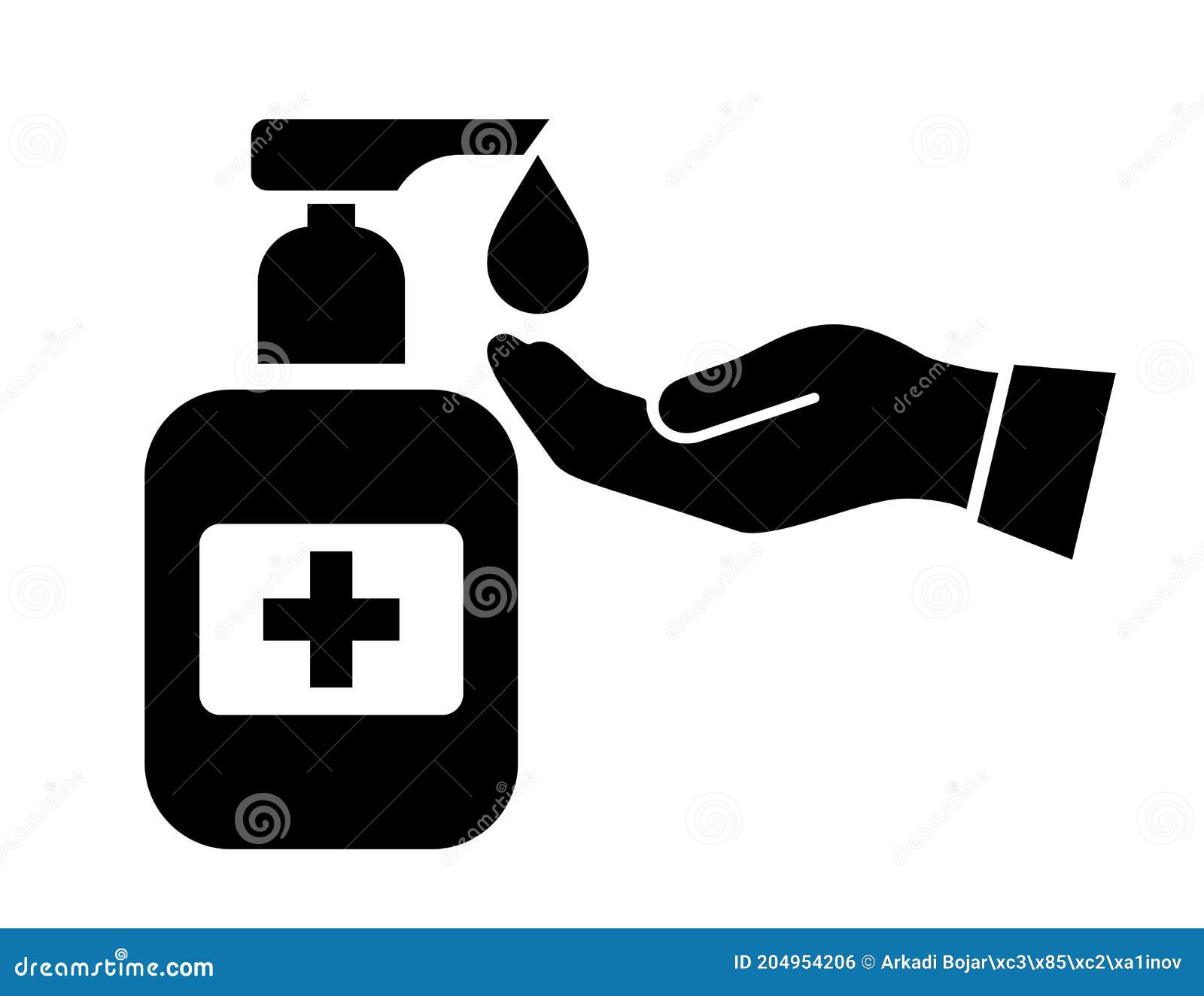 Sanitize Your Hands. Icons Trendy Color Doodles Isolated On A White ...