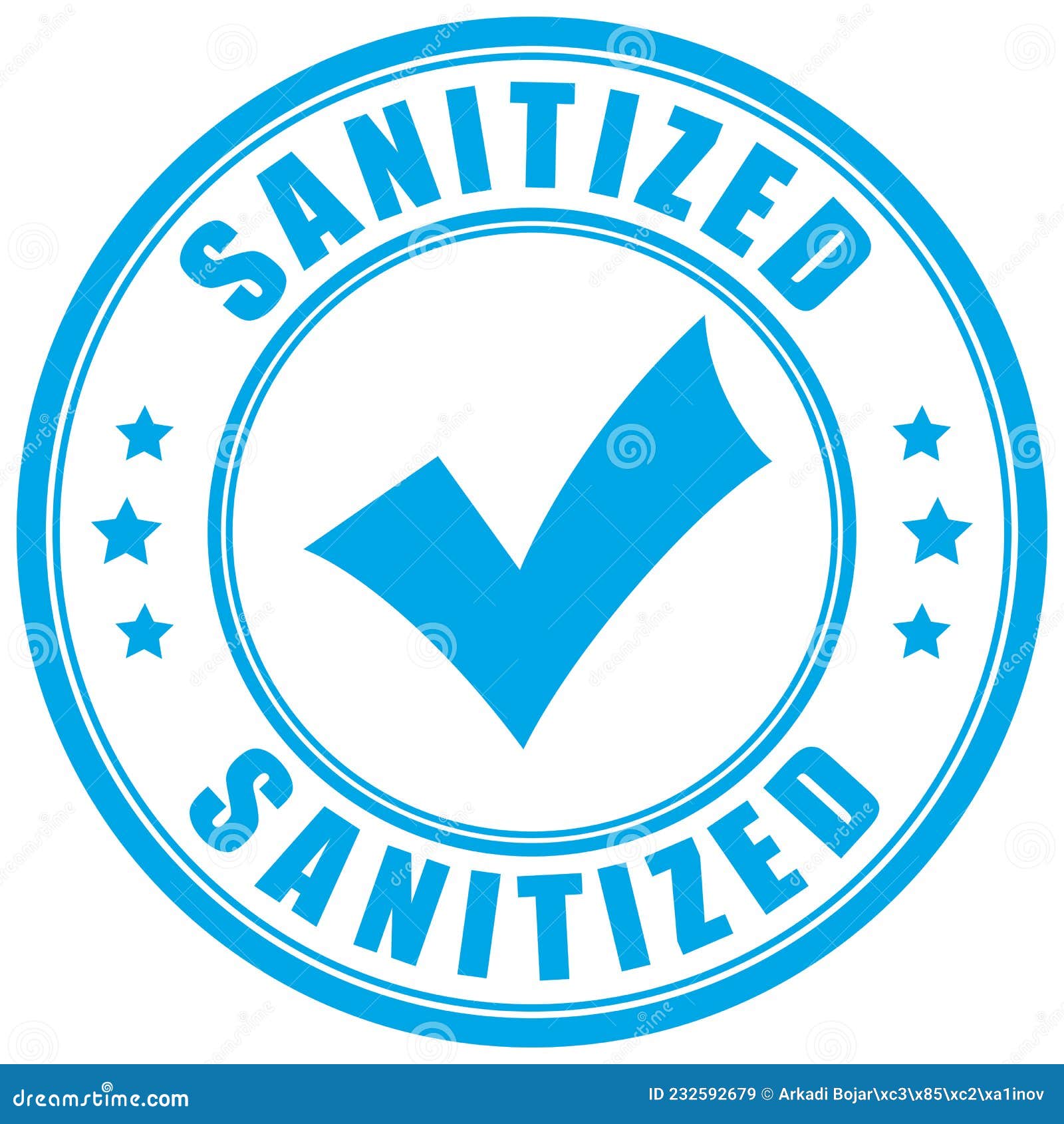 Sanitized vector sign stock vector. Illustration of flat - 232592679