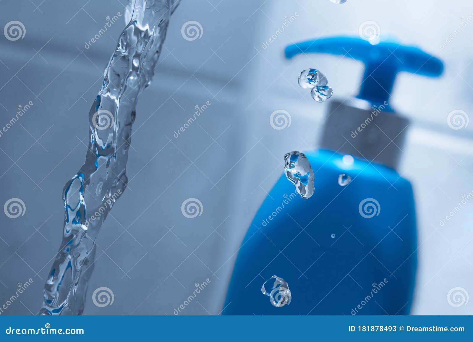 Sanitizer Shampoo Soap with Splashes Stock Image - Image of white ...